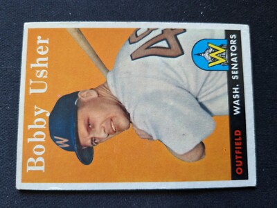 1958 Topps Baseball Card # 124 Bob Usher - Washington Senators (VG/EX ...