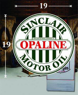 19" X 19" Sinclair Opaline Gas Oil Vinyl Decal Lubester Oil Pump ...