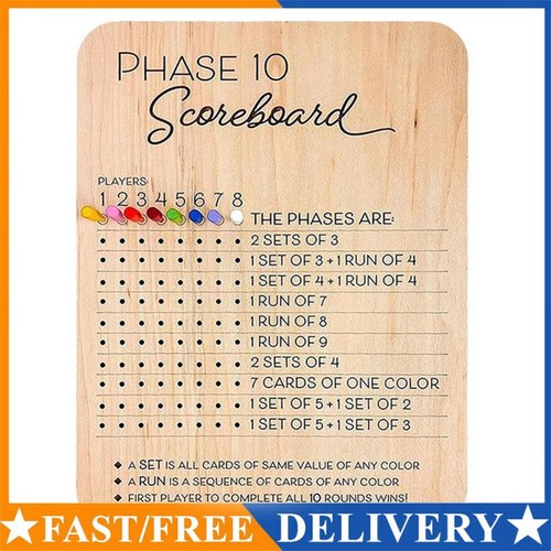Phase 10 Scoreboard and Round Tracker Phase 10 Score Sheet Table Board ...
