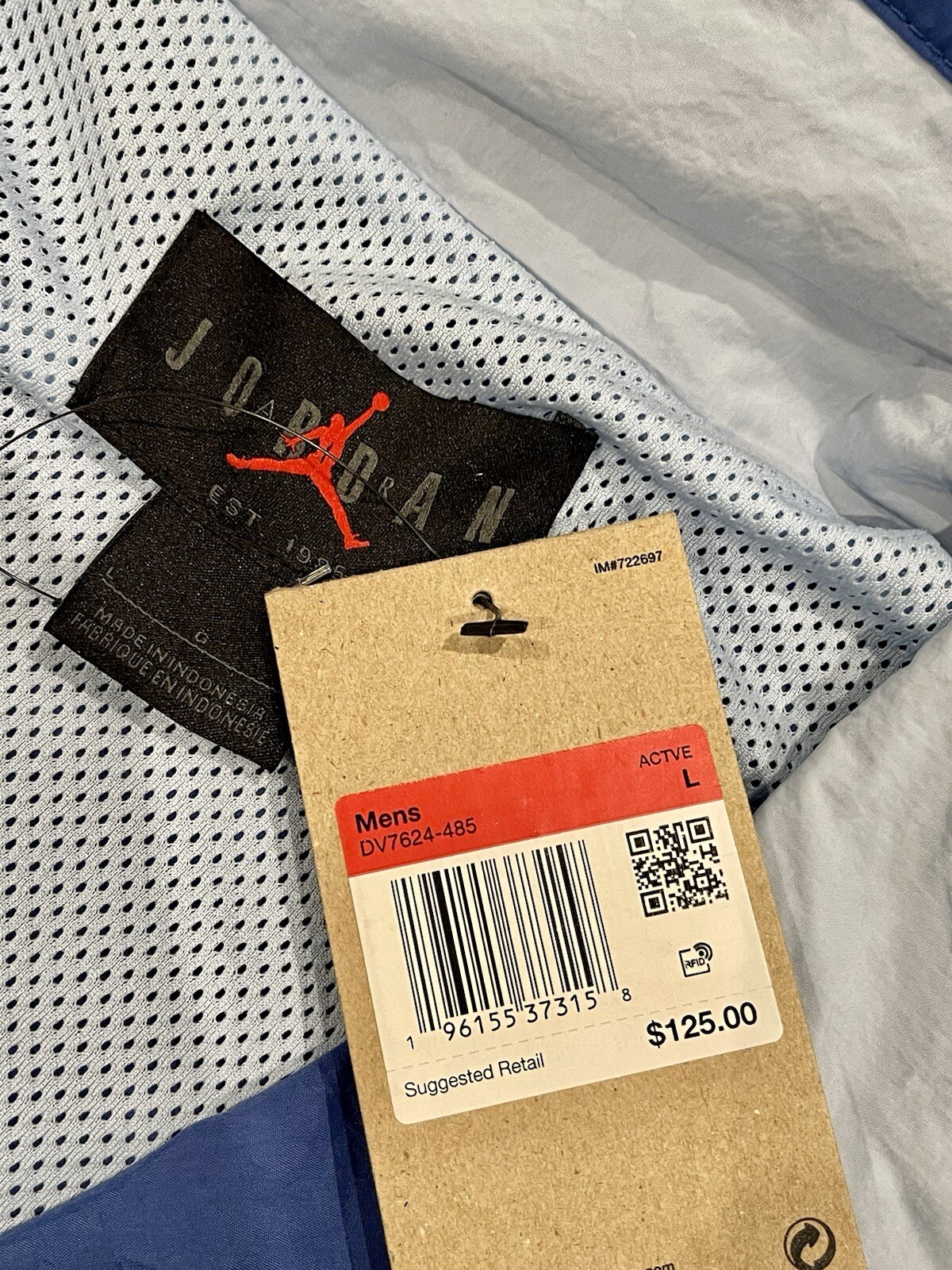 $125 Michael Air Jordan Nike Jumpman Repel Blue Jacket Men L RFID Zip ...