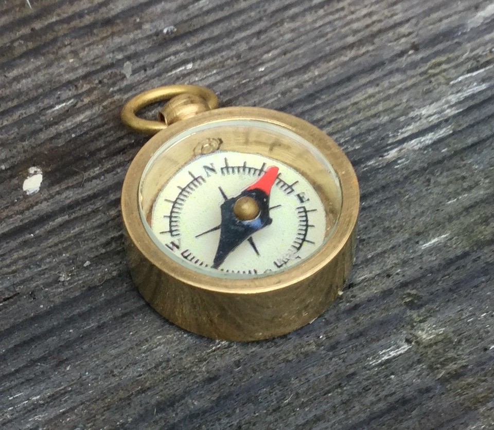 Mini Working Compass Pendant Fob Retro Gold Bronze Tones | eBay