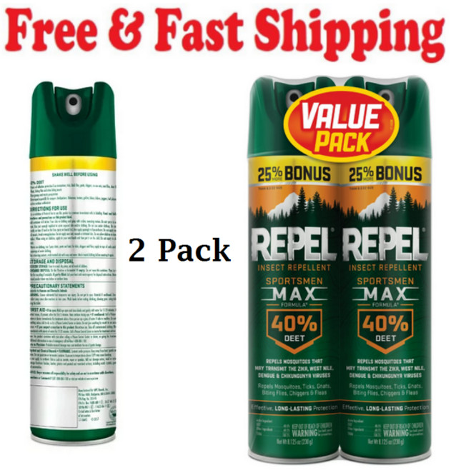 Repel Insect Repellent Sportsmen Max Formula 40% DEET Aerosol Value Pack