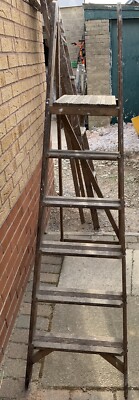 Hatherley Wooden Step Ladders OLD VINTAGE | eBay UK