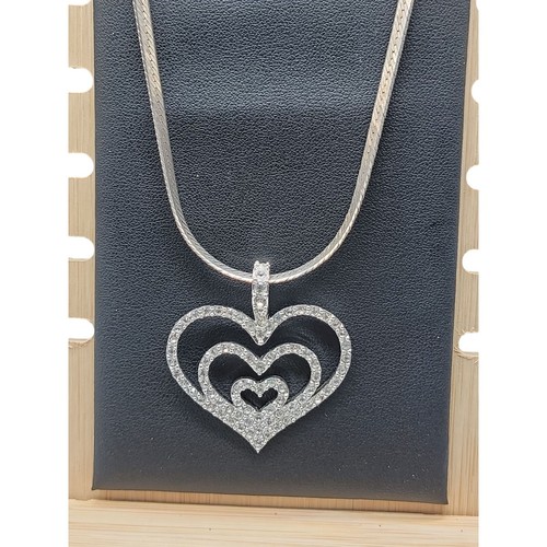 Nolan Miller Triple Crystal Heart Pendant 20" Mark Wasserman Samara ...