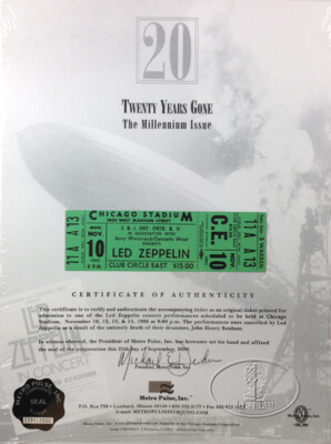 LED ZEPPELIN 1980 Unused Concert Ticket 20th Anniversary | eBay