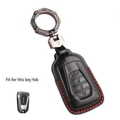 1x Car Key Cover Button Leather Remote Key Fob Case Wear-resistant Anti ...