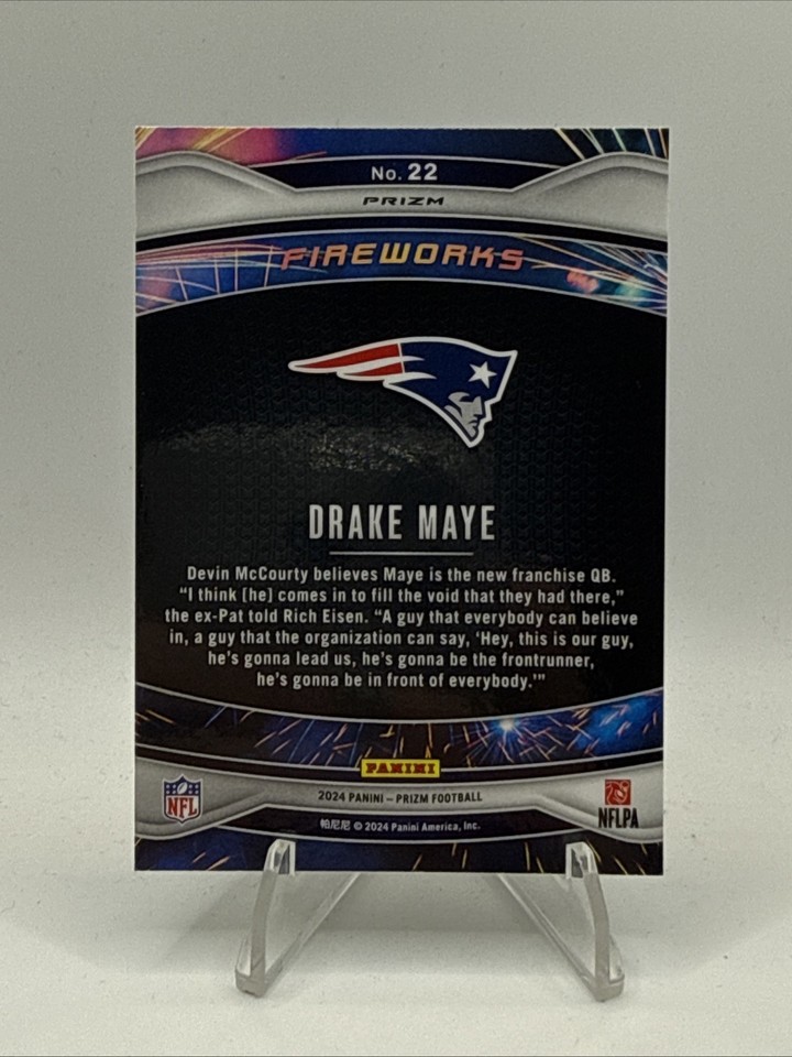 2024 Panini Prizm - Fireworks Drake Maye #22 Green Prizm (RC) | eBay UK