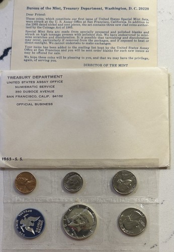 1965 S U.S. Mint Set W/Silver UNCIRCULATED | eBay