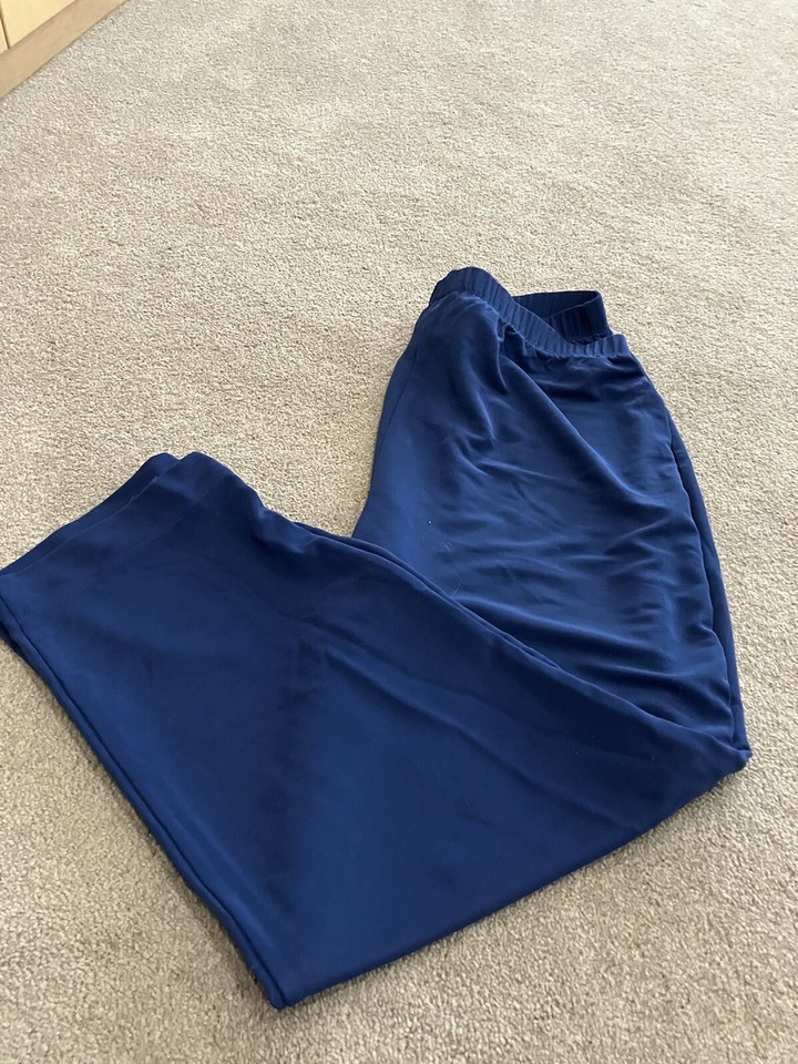 Susan Graver navy blue Pull On pants women’s size extra large elastic ...