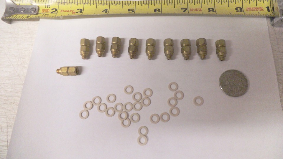 Qty 10 pcs Clippard Brass swivel fittings, 15040, 10-32 thread, used | eBay