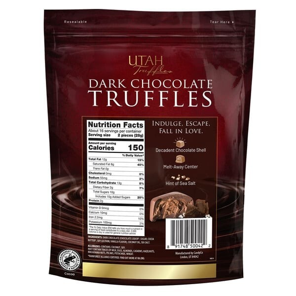 UTAH Truffles Dark Chocolate Truffles with Sea Salt, 453 g, 16 oz | eBay