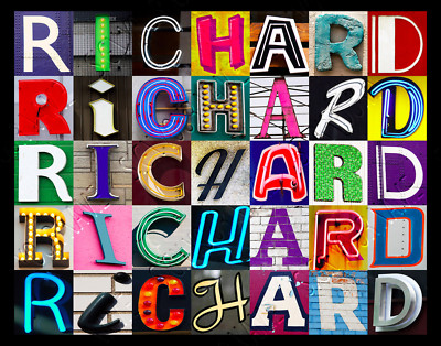 RICHARD Name Poster featuring photos of actual sign letters | eBay