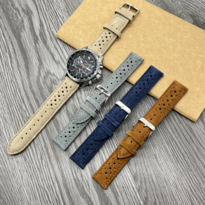 Suede Leather Watch Strap Band 18mm 19mm 20mm 22mm 24mm Rally Racing ...