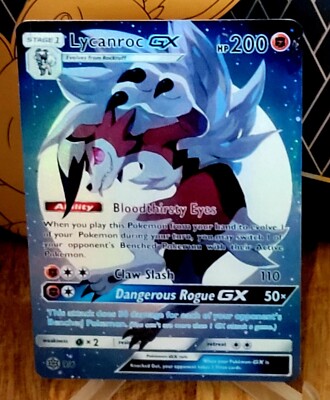 Pokemon Lycanroc GX Anima Doujin ACG DIY Craft Full Art Custom Card ...