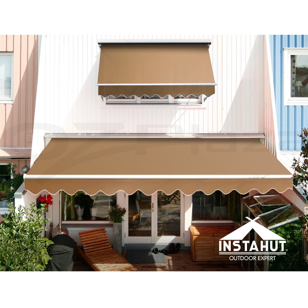 Instahut Folding Arm Motorized Outdoor Awning 4x2.5m 4x3m Retractable ...
