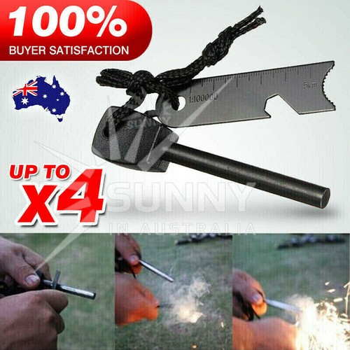 Magnesium Flint Rod Stone Fire Starter Lighter Emergency Survival ...
