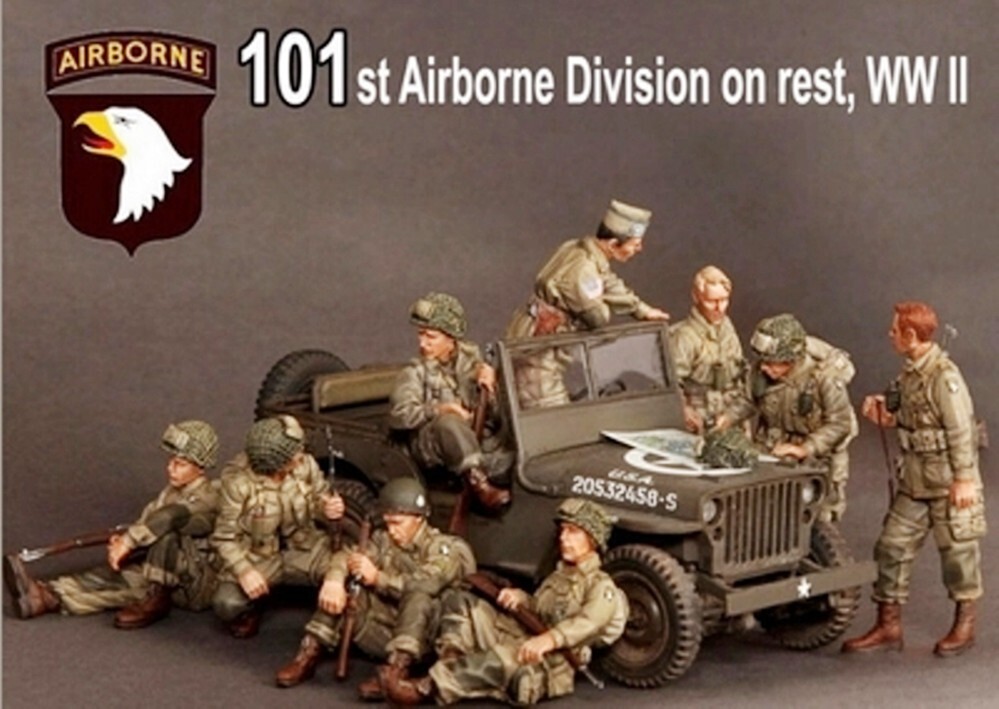 1/35 resin model WWII US 101 airborne troops 9 man Big Set Unassembled ...