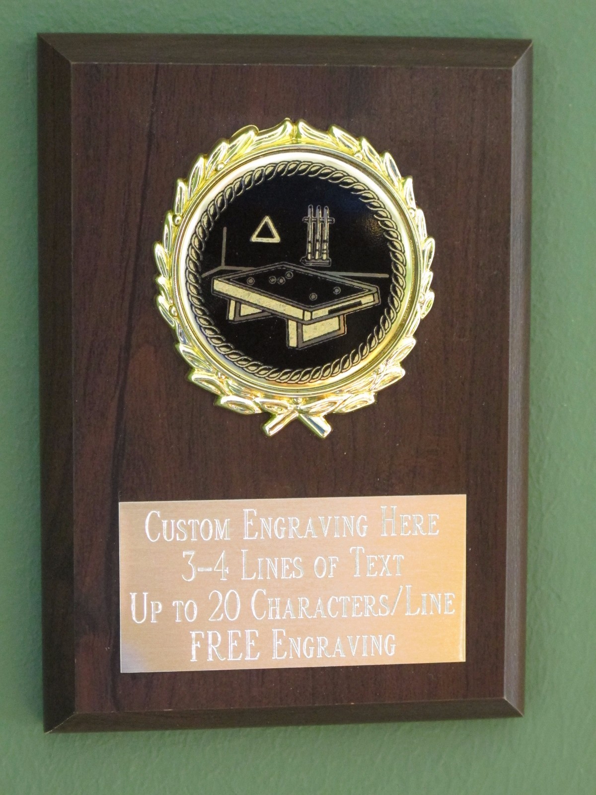 Billiards/Pool/8-Ball Award Plaque 4x6 Trophy FREE engraving | eBay