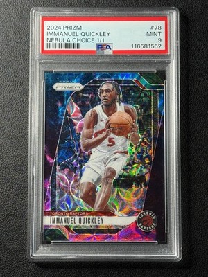 1/1 IMMANUEL QUICKLEY PSA 9 2023 PANINI PRIZM BASKETBALL #78 NEBULA ...