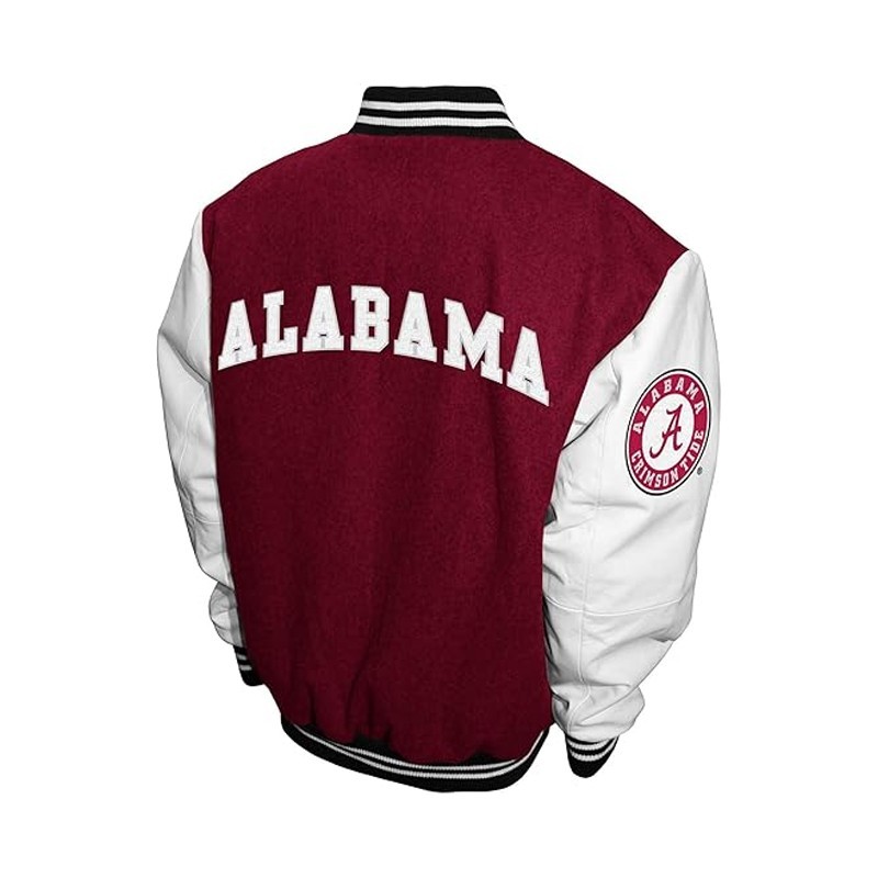 NCAA Alabama Crimson Tide Men’s Varsity Letterman Jacket – Wool Leather ...