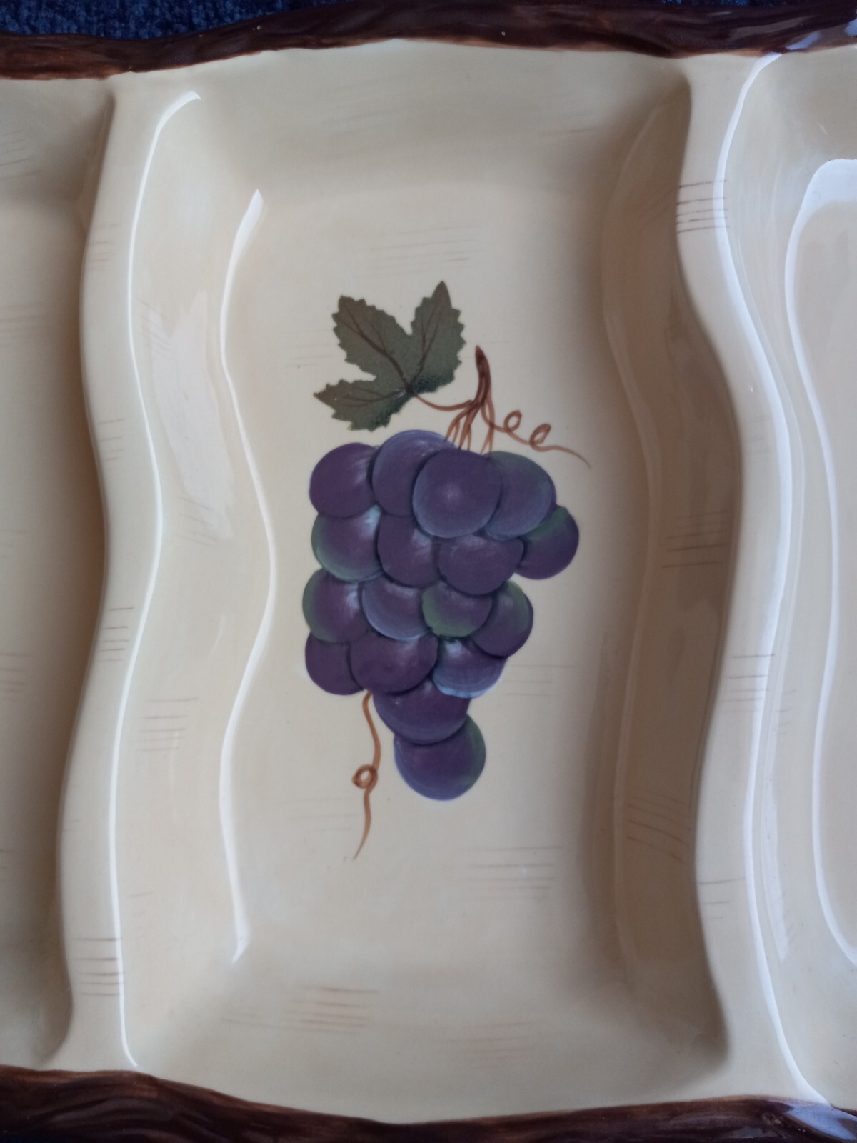 Pacific Rim China Hand Painted Exclusive 3 Section Divided Serving Dish ...