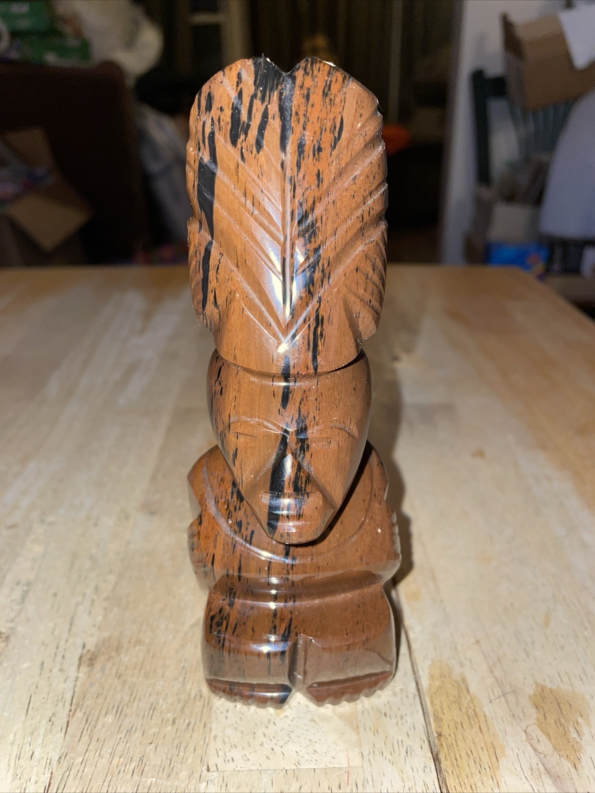 Mahogany Obsidian Carved Hawaiian Ancestor Statue Figure 6 1/2" | eBay