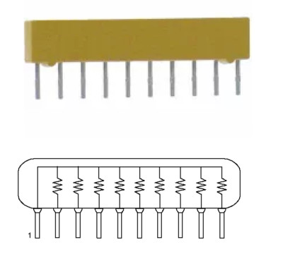 5 PCS BOURNS RESISTOR BUSSED RESISTOR NETWORK 200 OHM 2% 10PIN SIP ...