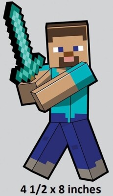 Steve Decal Minecraft Character Peel & Stick Art Video Game Wall ...