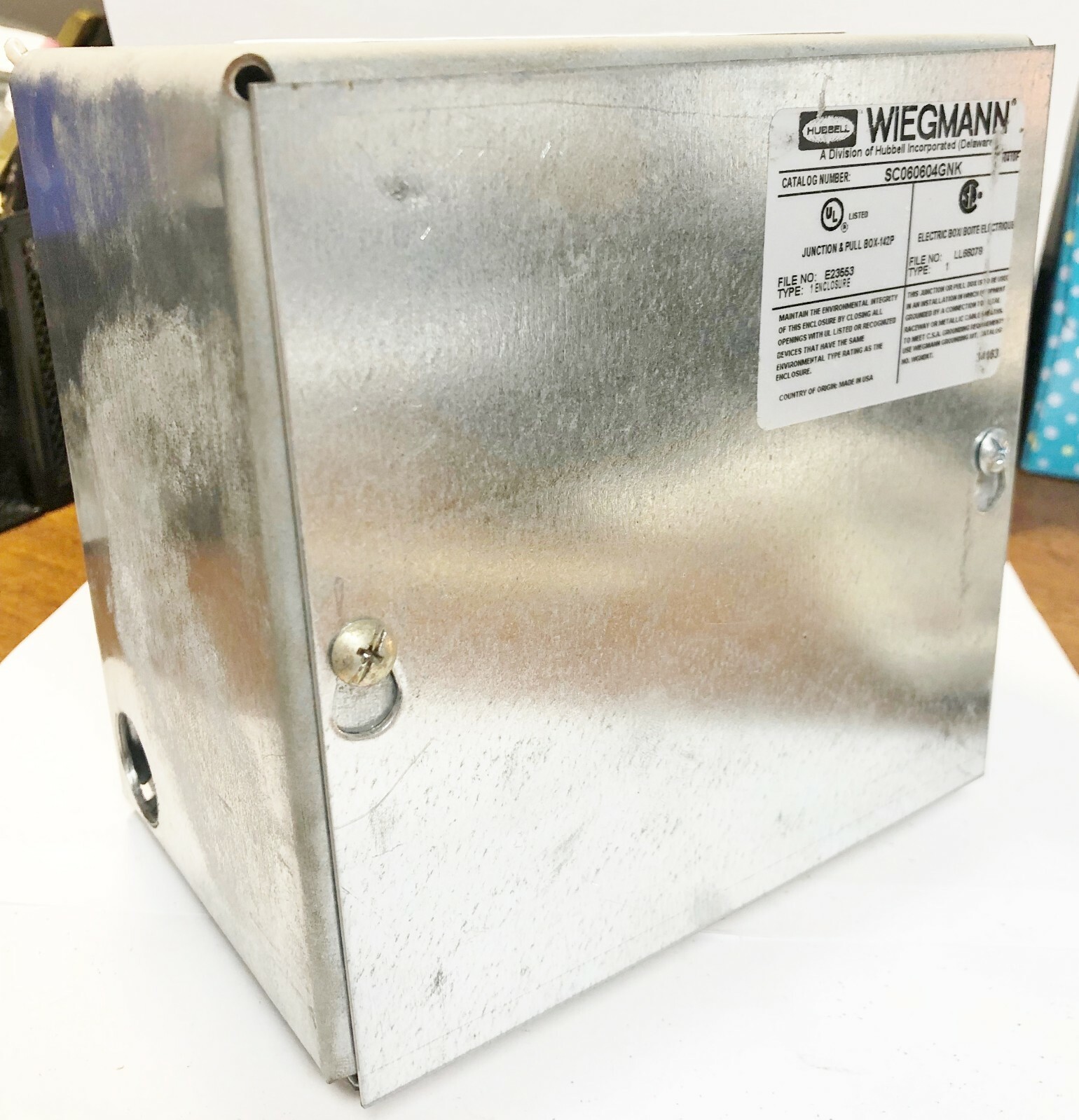 Wiegmann Junction Pull Box-142P Enclosure SC060604GNK w/ 220 outlet ...