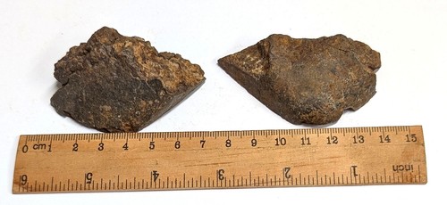 131 Gram Unclassified NWA METEORITE Cut in Two WITH CRUST (#F6842 ...