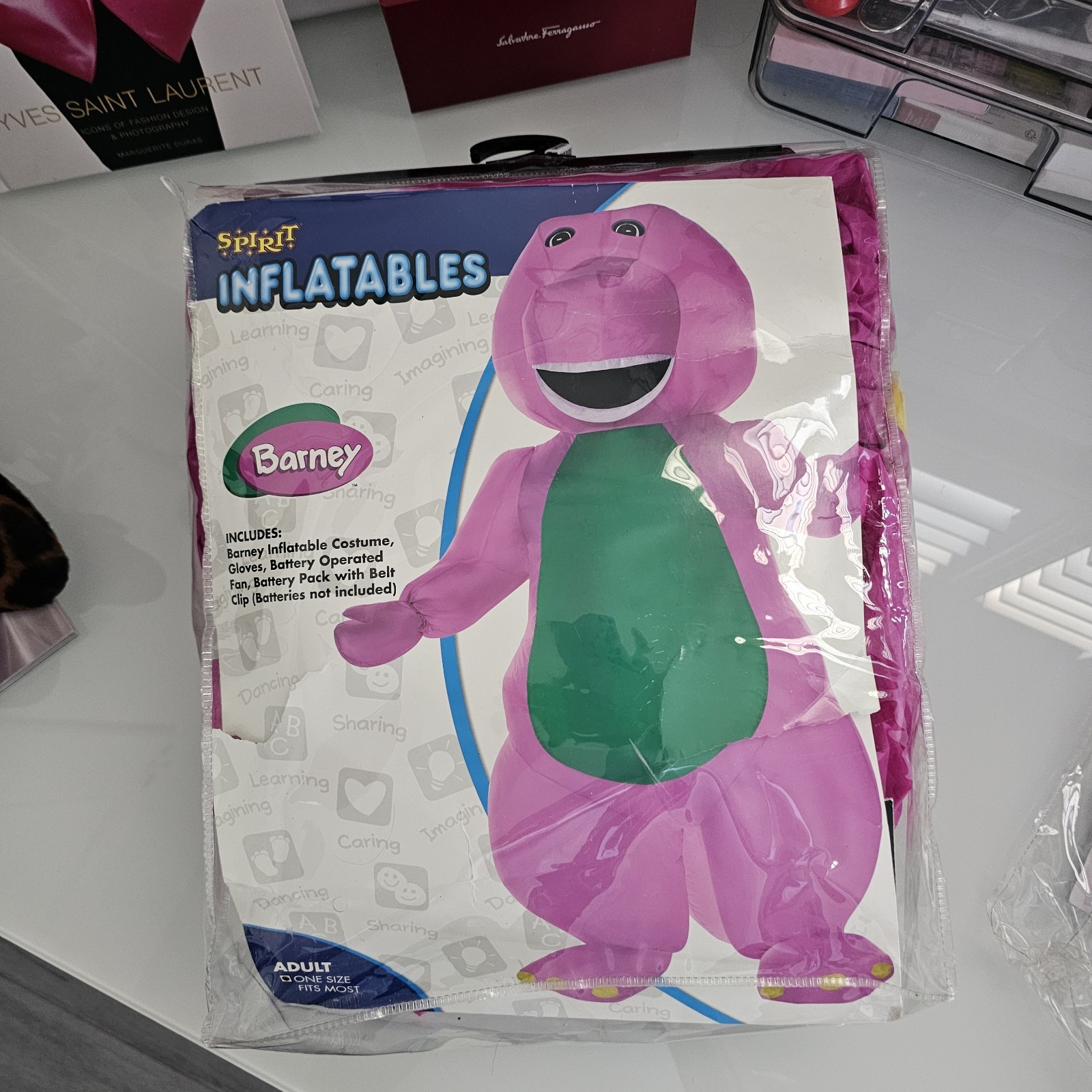 Spirit Halloween Adult Barney Inflatable Costume OSFM - Gem