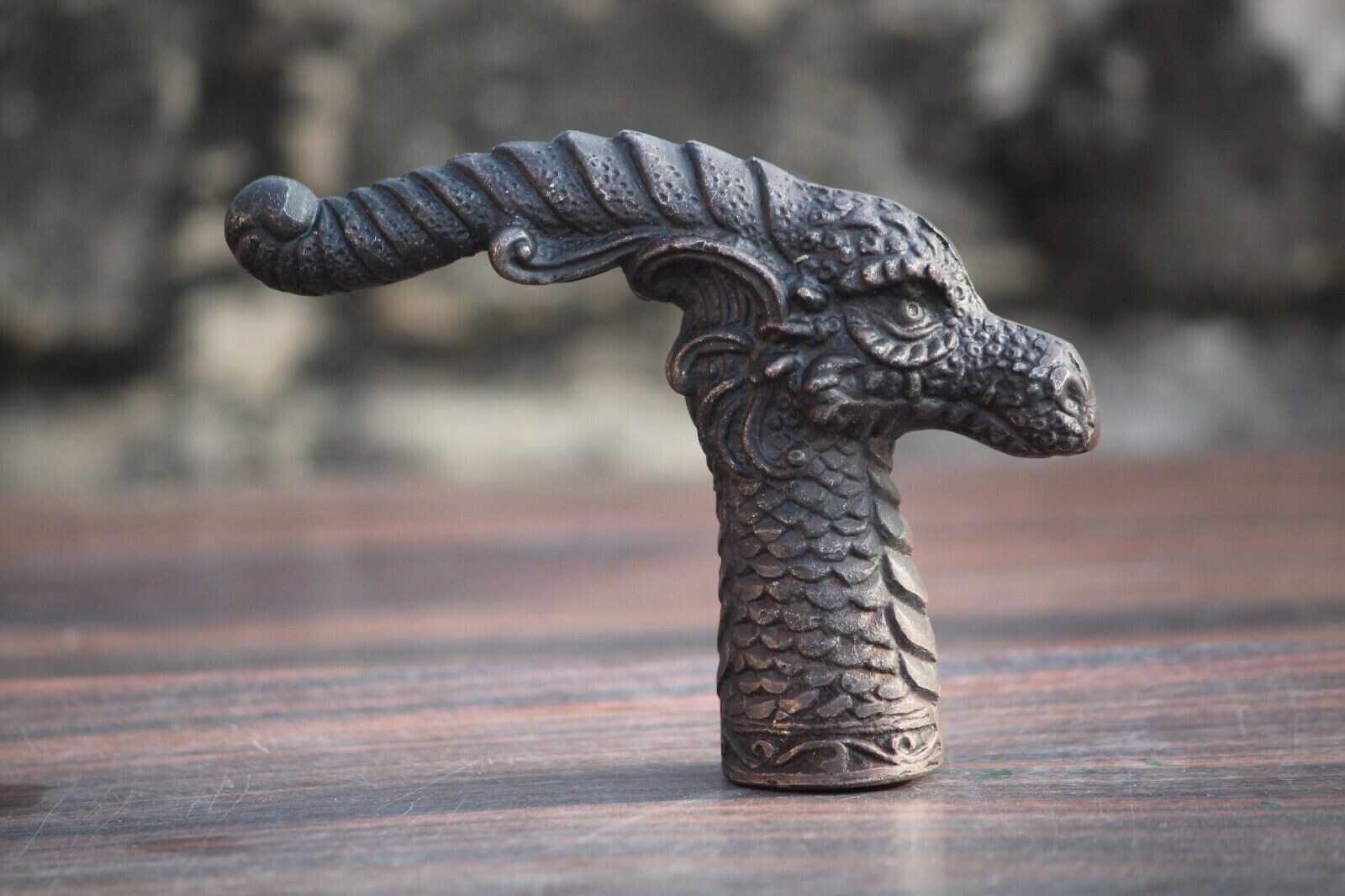 Antique Dragon Walking Stick Handle Shaft Unique Walk… - Gem