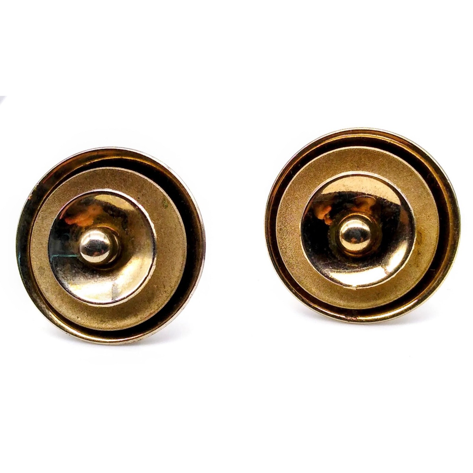 Vintage Graduated Concentric Circles Earrings, Gold T… - Gem