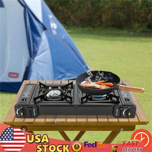 Portable Camping Stove Butane Double Burner Butane Stove for Outdoor ...