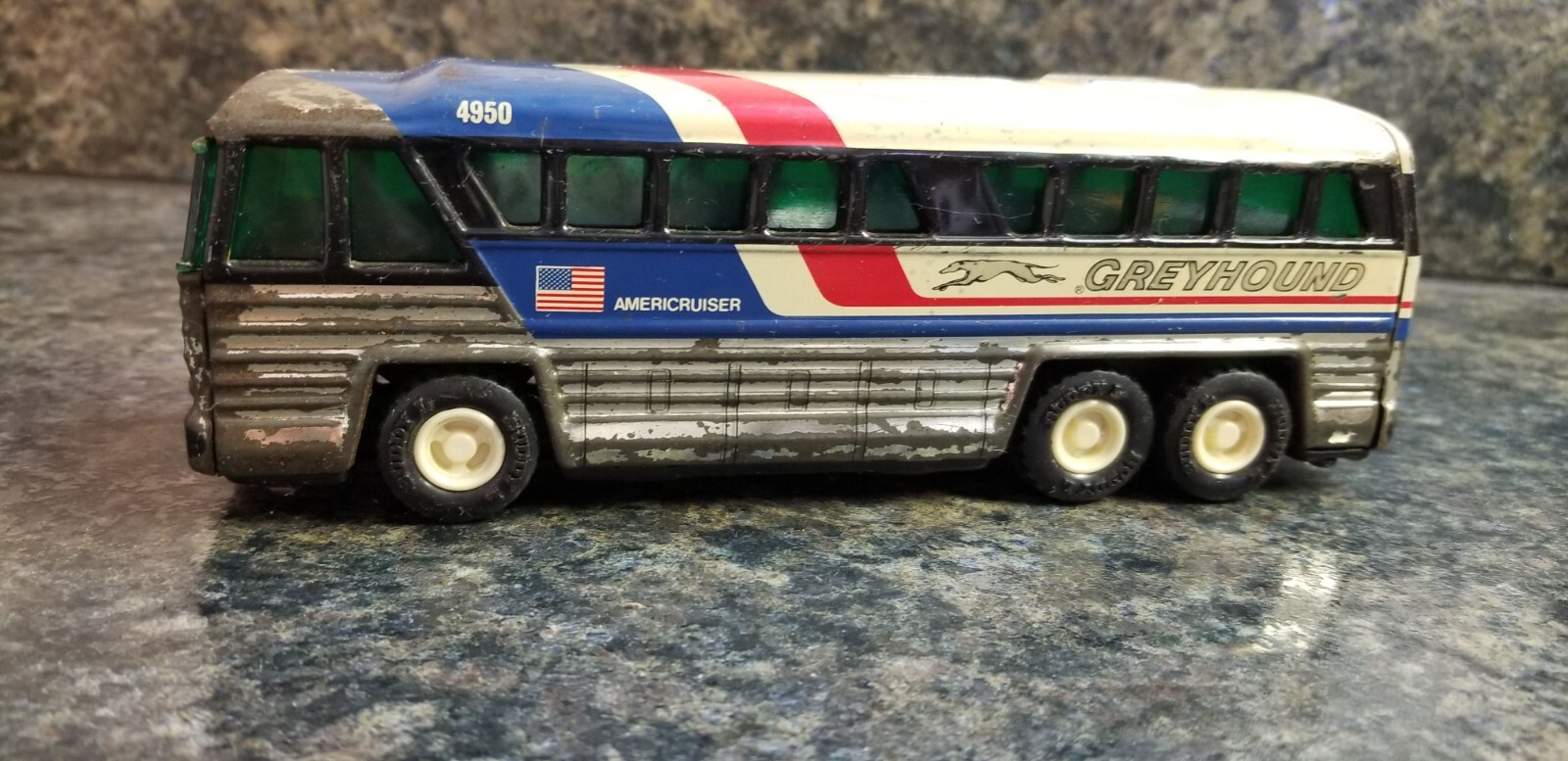 Vintage Buddy L Greyhound Americruiser Bus Green Windows ~ Japan No ...