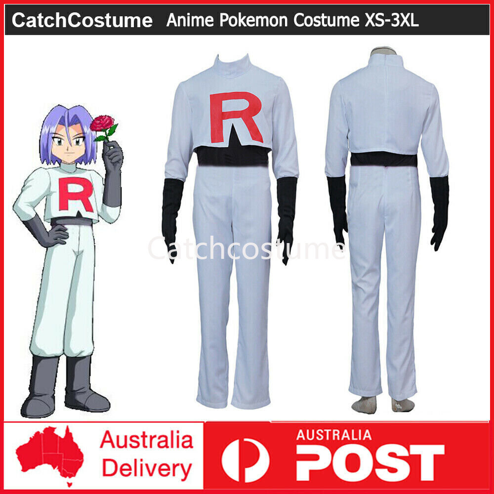 Anime Pokemon Team Rocket James Cosplay Costume Halloween Fancy Dress ...