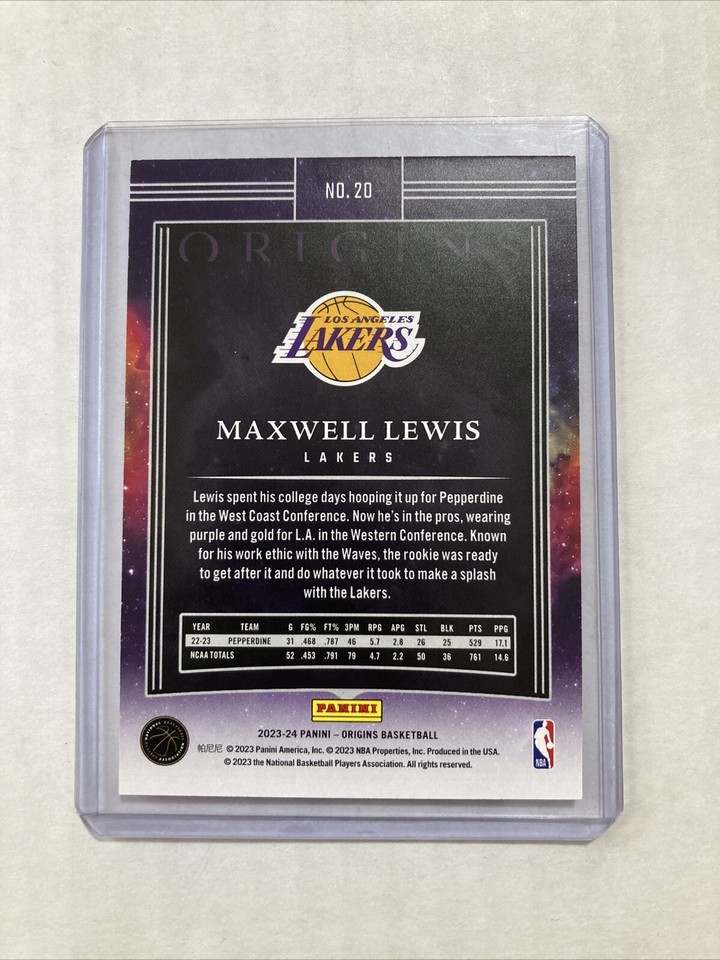 2023-24 Panini Origins #20- MAXWELL LEWIS Rookie RC Card. | eBay