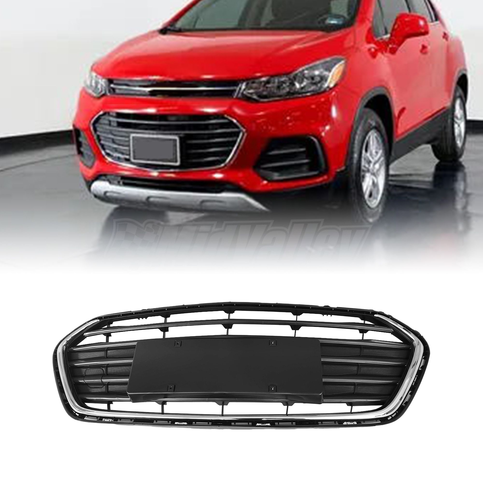 Fits 2017-2020 Chevrolet Trax Factory Style Lower Black & Chrome Bumper ...