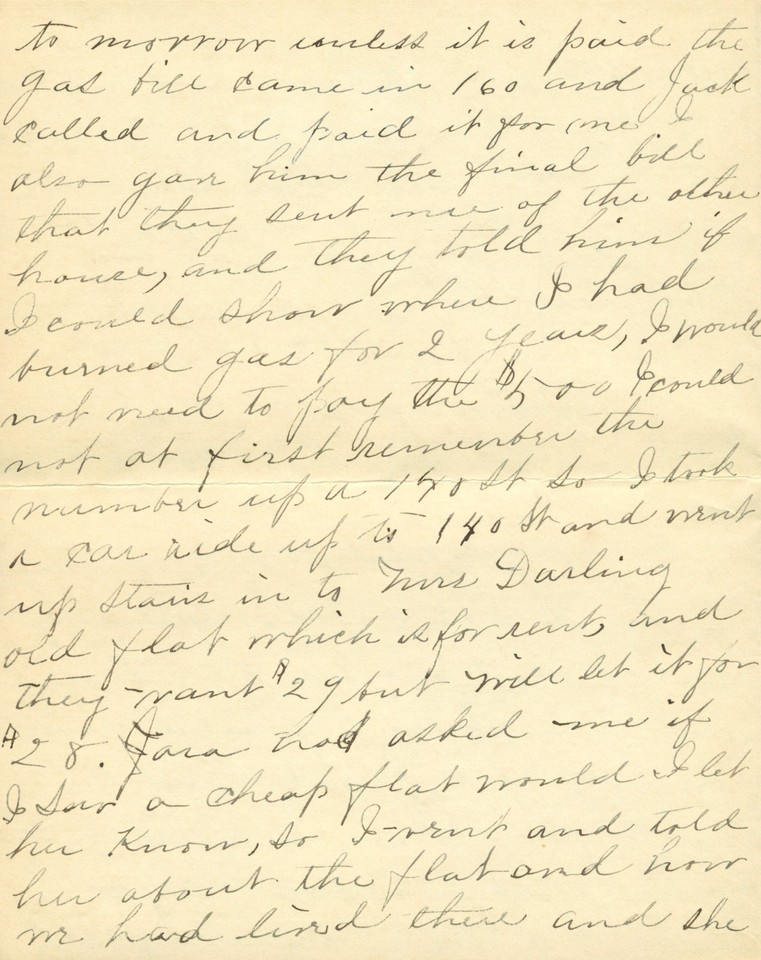 1914 Antique New York City Handwritten Letter Fitchburg MA ...