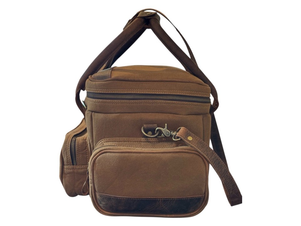 Brown Canvas Leather Range / Field Bag | eBay