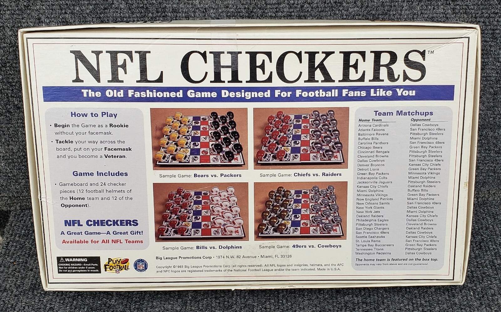 NFL Vikings 1993 Checkers Game (Big League Promotions) [VHTF] (NIB) | eBay