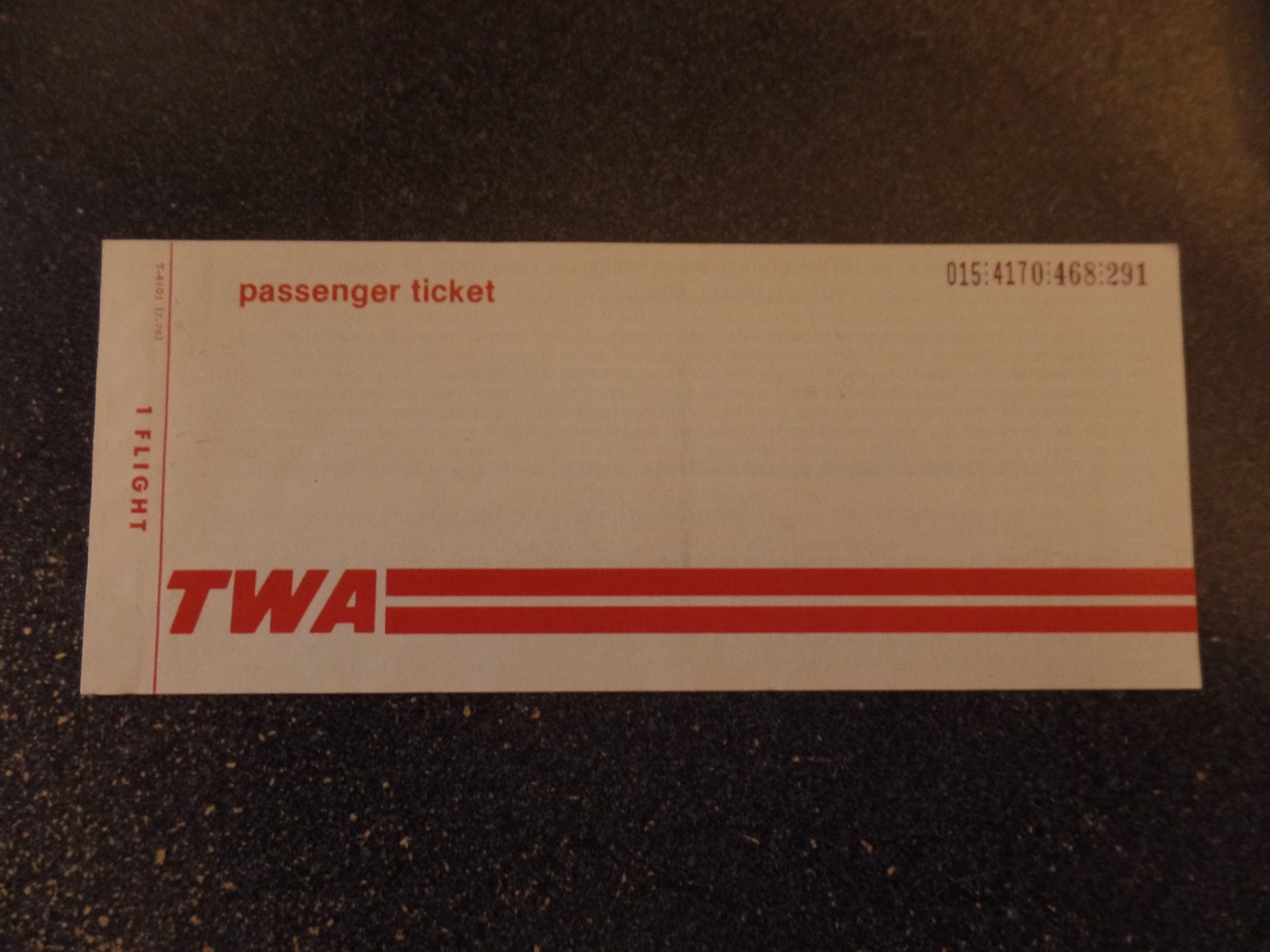 TWA paper ticket Vintage Rare 1979 FREE Shipping to USA | eBay