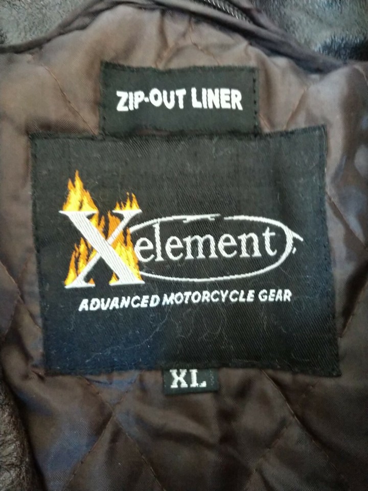 NEW Xelement Classic Leather Padded Motorcycle Jacket XL W/Liner | eBay