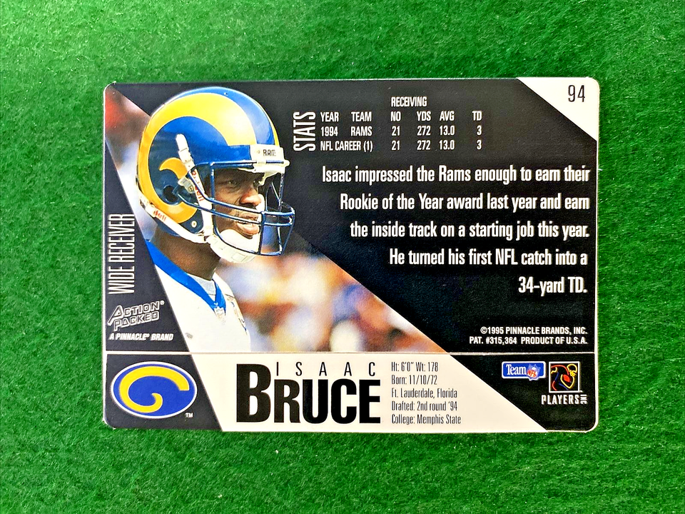 1995 Action Packed Isaac Bruce Rams | eBay