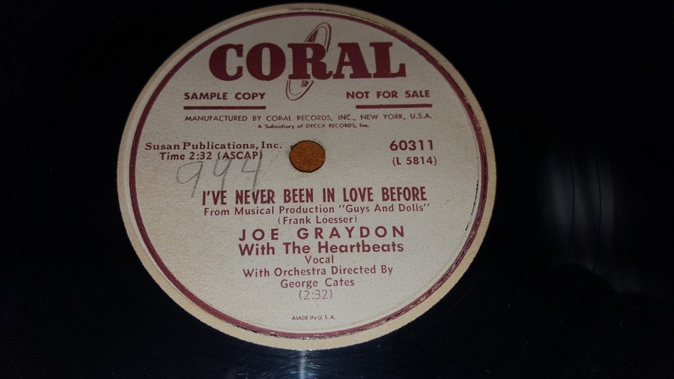 JOE GRAYDON & THE HEARTBEATS Somewhere, Somehow, Someday PROMO 78 Coral ...