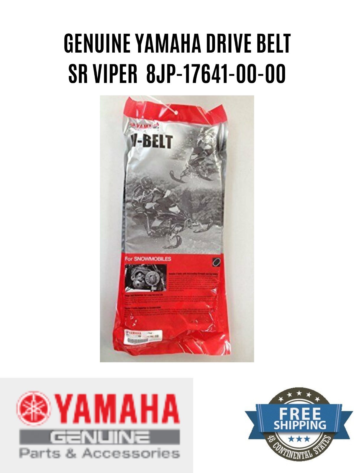 GENUINE YAMAHA SIDEWINDER SR VIPER SRX SNOWMOBILE DRIVE BELT 8JP-17641 ...