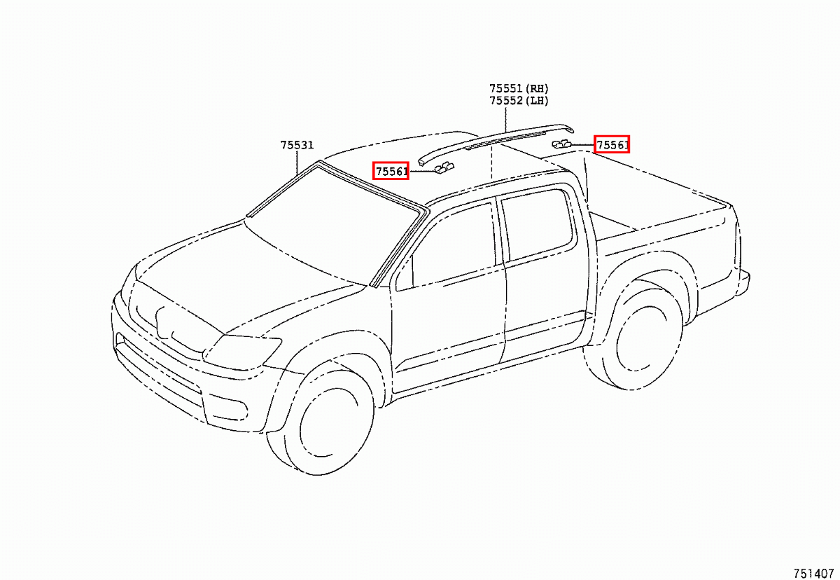 Genuine RAV4 ASA42 ASA38 ASA33 ALA49 ALA41 ALA40 Roof Drip Side ...