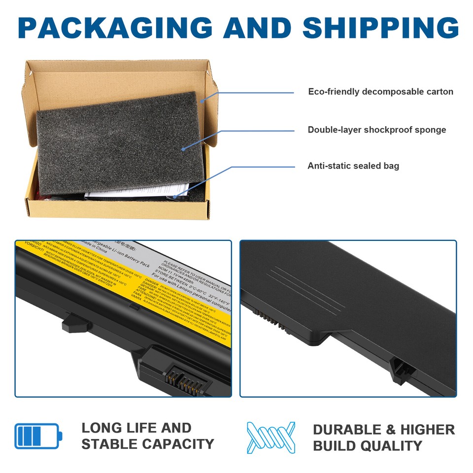 Battery for Lenovo IdeaPad G570 G560 G470 G460 V570 V470 Z470 Z480 B570 ...