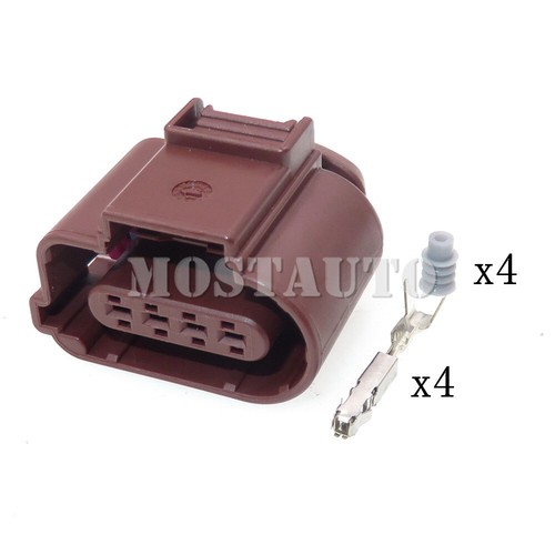 For VW Audi 8K0973704A - 4 Pin Female Connector Plug with Terminals 8K0 ...