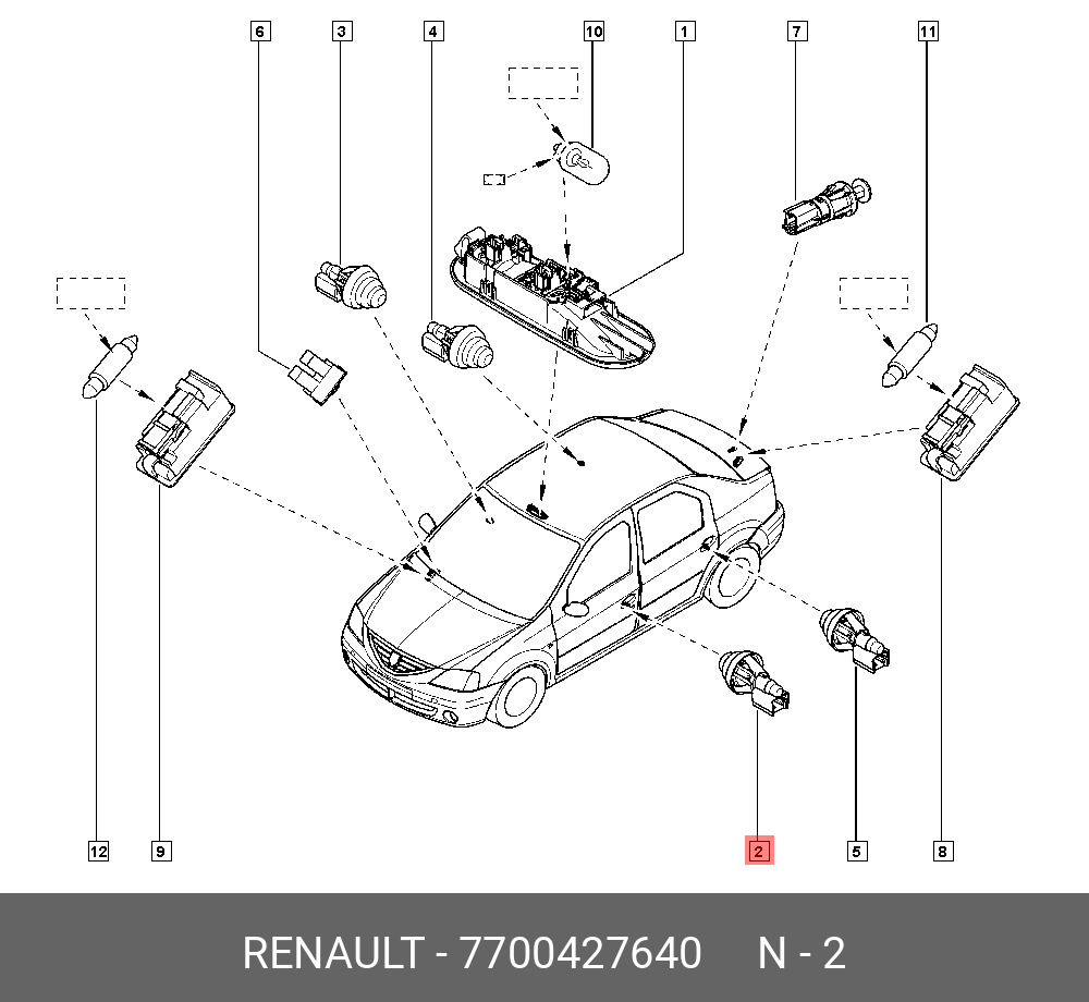 Genuine OE Door Lamp 7700427640 for Renault 77004-27640 | eBay